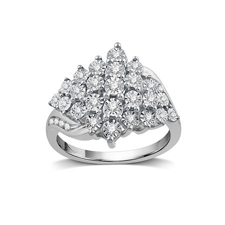 Click here for 1/3 CT.T.W. Natural Diamond Cocktail Ring  6  Whit... prices