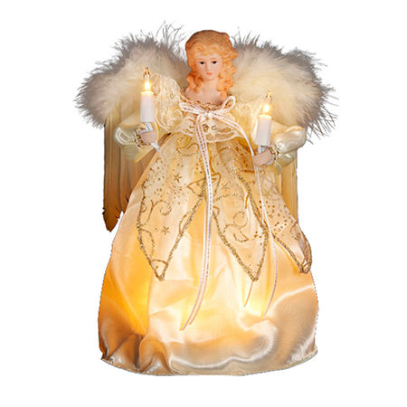 Click here for Kurt Adler 9 Ivory and Gold Angel Lighted Treetopp... prices