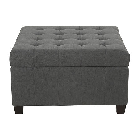 Click here for Isabella Tufted Upholstered Ottoman  One Size  Gra... prices