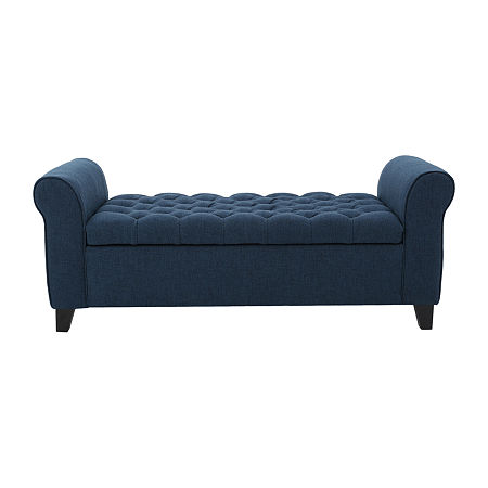 Click here for Keiko Upholstered Tufted Bench  One Size  Blue prices