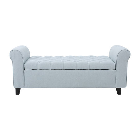 Click here for Keiko Upholstered Tufted Bench  One Size  Blue prices