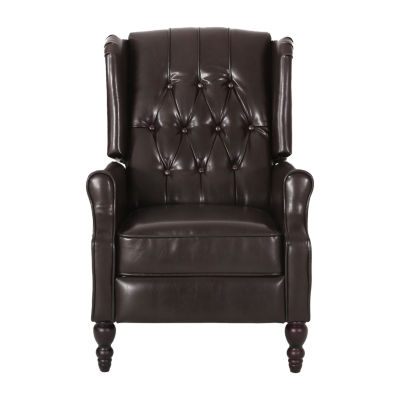 Walter Tufted Roll-Arm Recliner, Color: Brown - JCPenney