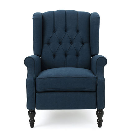 Click here for Walter Tufted Roll-Arm Recliner  One Size  Blue prices
