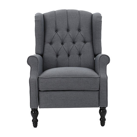 Click here for Walter Tufted Roll-Arm Recliner  One Size  Black prices