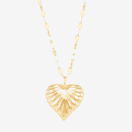 Click here for Womens 10K Gold Heart 18 Inch Pendant Necklace  On... prices