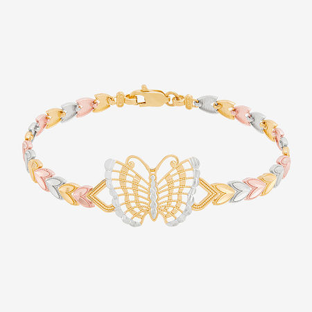 Click here for Womens 14K Tri-Color Gold Solid Butterfly 7.5 Inch... prices