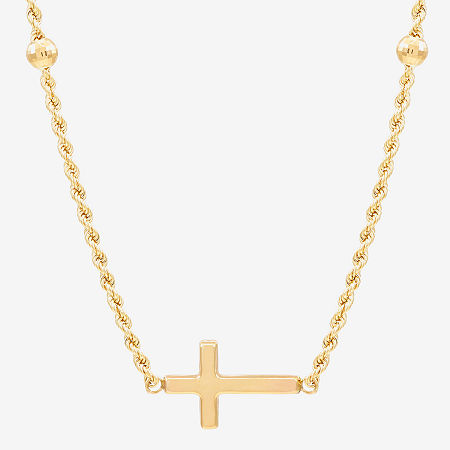 Click here for Sideways Womens 10K Gold Cross 18 Inch Pendant Nec... prices
