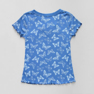 Thereabouts Little & Big Girls Rib V Neck Short Sleeve T-Shirt - JCPenney