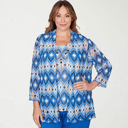 Click here for Alfred Dunner Barcelona Womens Plus Round Neck 3/4... prices