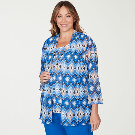 Click here for Alfred Dunner Barcelona Womens Plus Round Neck 3/4... prices