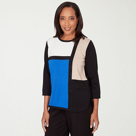 Click here for Alfred Dunner Plus Barcelona Womens Crew Neck 3/4... prices