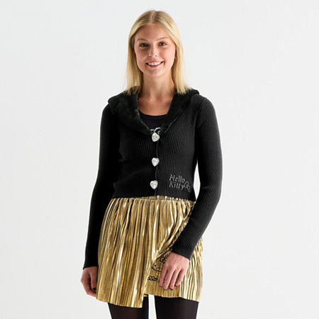 Click here for Juniors Girls Night Out Fur Trim Womens V Neck Lon... prices