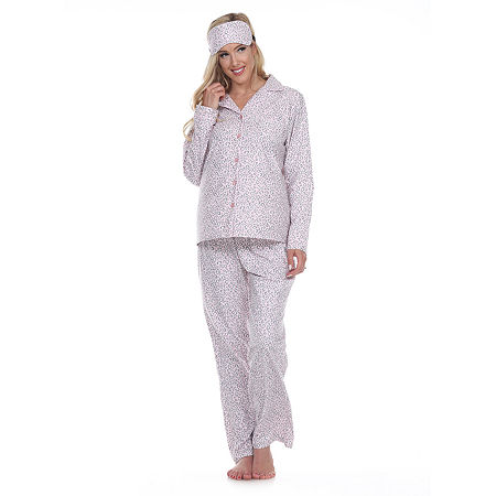 White Mark 3-Piece Cozy Pajama Set - Pink Cheetah