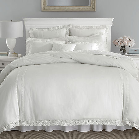Laura Ashley Annabella 3-Pc. Comforter Set  King - White