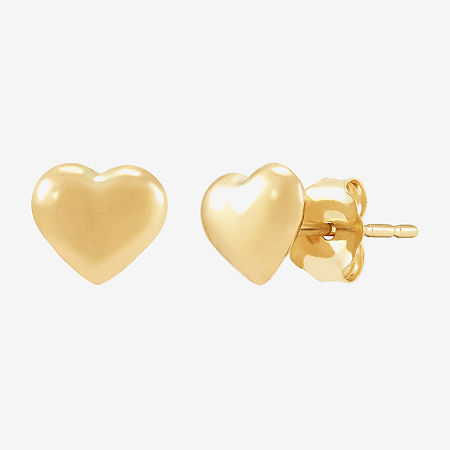 Click here for 14K Gold 6.2mm Heart Stud Earrings  One Size  Yell... prices
