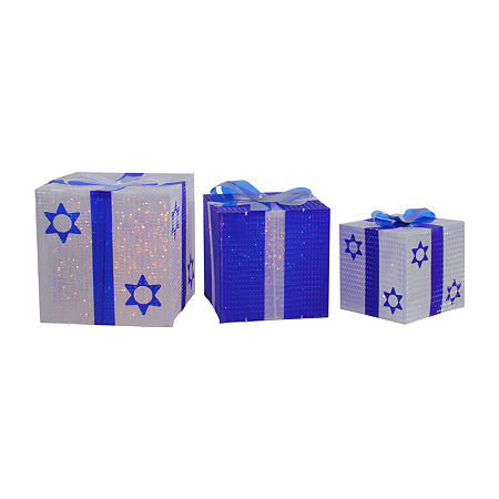 Click here for Northlight 12 Prelit Gift Box Hanukkah Yard Art  O... prices