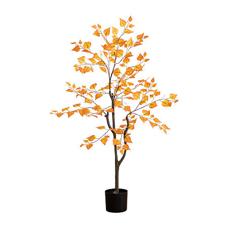 Click here for Nearly Natural 4 Orange Birch Indoor Artificial Tr... prices