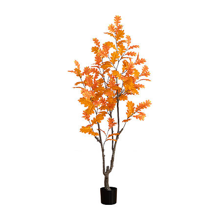 Click here for Nearly Natural 6 Orange Oak Indoor Artificial Tree... prices