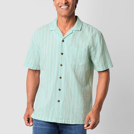 Click here for St. Johns Bay Textured Button-Down Mens V Neck Sho... prices