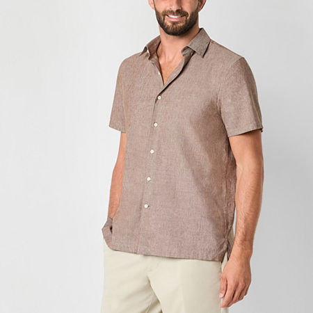 Click here for Stafford Linen Blend Mens Short Sleeve Regular Fit... prices