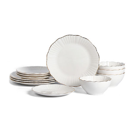 Click here for Christian Siriano Zinnia 12 Pc. Dinnerware Set  Se... prices