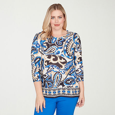 Click here for Alfred Dunner Barcelona Womens Crew Neck 3/4 Sleev... prices