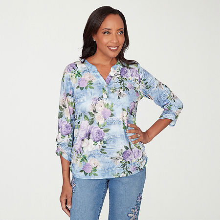 Click here for Alfred Dunner Hilton Head Womens 3/4 Sleeve Henley... prices