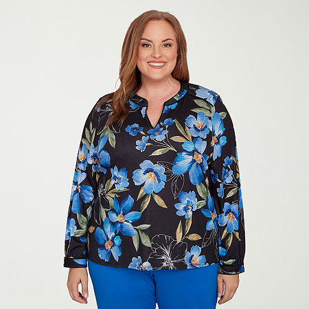 Click here for Alfred Dunner Barcelona Womens Plus Split Crew Nec... prices