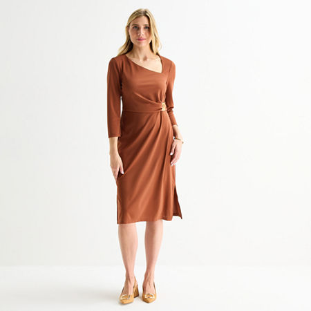 Click here for Clover And Sloane Womens 3/4 Sleeve Sheath Dress... prices