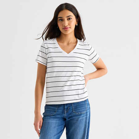 Click here for a.n.a Womens V Neck Short Sleeve T-Shirt  Petite X... prices