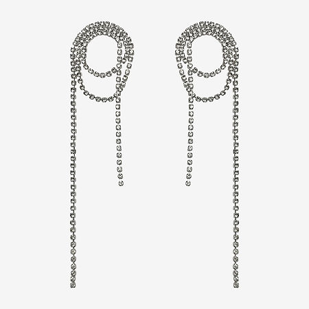 Click here for Bijoux Bar Silver Tone Womens Glass Drop Earrings... prices