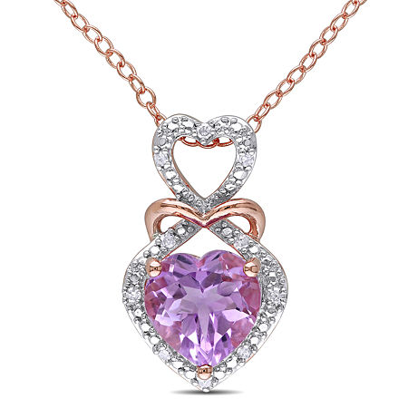 Click here for Womens Diamond Accent Genuine Purple Amethyst 18K... prices