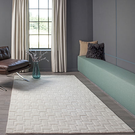Click here for Metro Wool Rectangular Rugs  One Size  White prices