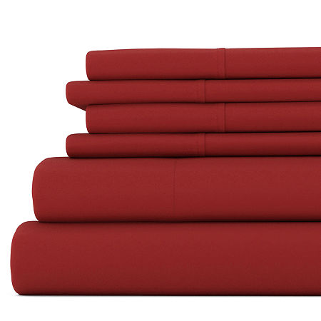 ienjoy Home Solids in Style 4-Pc. Sheet Set  Twin - Burgundy