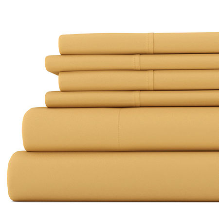 ienjoy Home Solids in Style 6-Pc. Sheet Set  California King - Gold