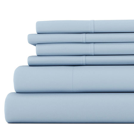 ienjoy Home Solids in Style 6-Pc. Sheet Set  King - Light Blue