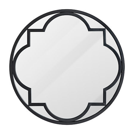 Click here for Glitzhome Black Metal & Glass Wall Mount Round Wal... prices