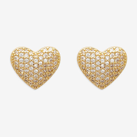 Click here for Mixit Cubic Zirconia 12mm Heart Stud Earrings  One... prices