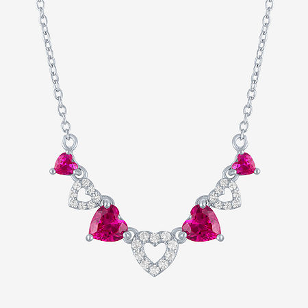 Click here for Womens Lab Created Red Ruby Sterling Silver Heart... prices