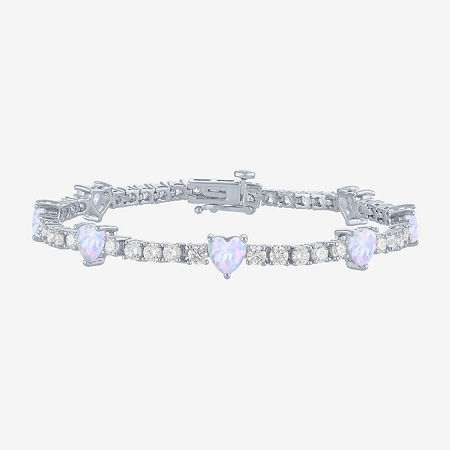 Click here for Gemstone Pure Silver Over Brass Heart 7.5 Inch Ten... prices