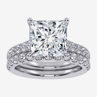 (G-H / Si1-Si2) Womens 4 CT. T.W. Lab Grown White Diamond 14K White ...