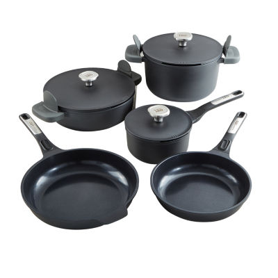 BergHOFF Leo Phantom Ceramic Non-Stick 8-pc. Cookware Set, Color: Black ...