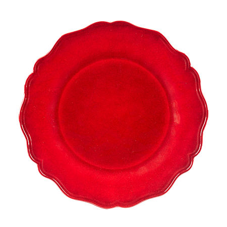 Certified International Red Crackle Dinner Plates  Set of 4 - Micscellaneous