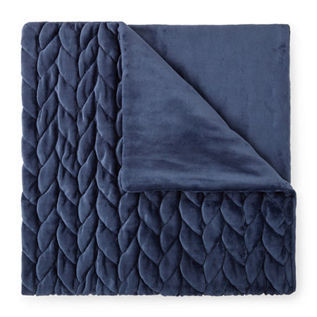 Click here for Liz Claiborne Chunky Chevron Throw  One Size  Blue prices