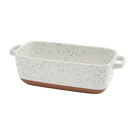 Denmark Tools for Cooks Speckled Stoneware 1.7-Qt. Loaf Pan - White