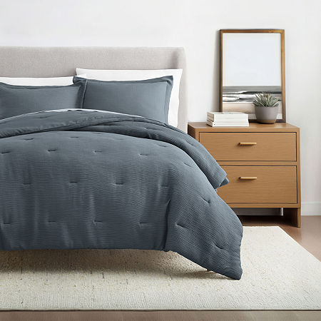 Ienjoy Home Cloud Weave Gauze 3-Pc. Comforter Set  Full/Queen - Slate blue