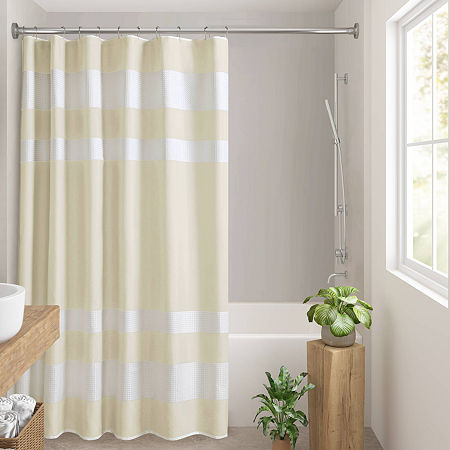 Madison Park Spa Waffle 3M-Scotchgard Shower Curtain  36 x 72 - Cream