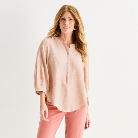 Click here for Liz Claiborne Womens Split Crew Neck 3/4 Sleeve Tu... prices