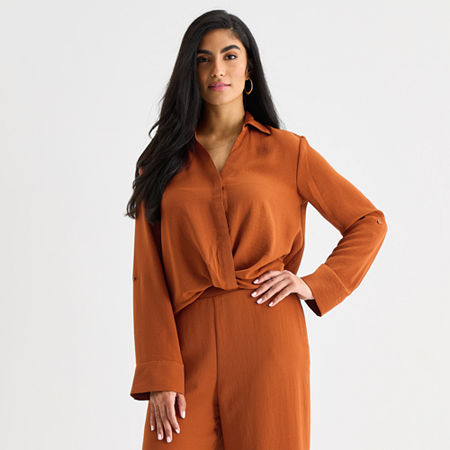 Click here for Bold Elements Womens Y Neck Long Sleeve Blouse  X-... prices