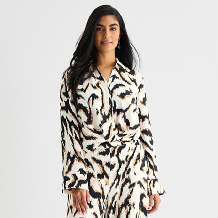 Click here for Bold Elements Womens Y Neck Long Sleeve Blouse  Pe... prices